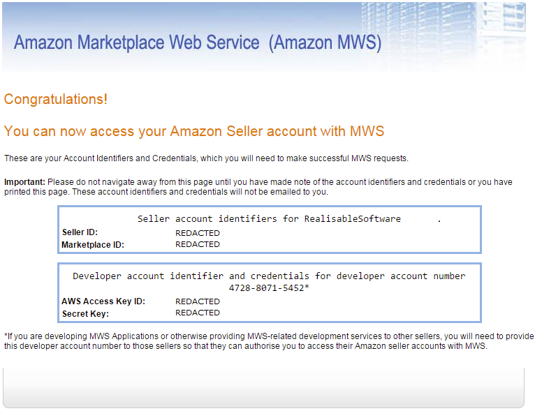 Configuration | Amazon Connector Guide | Realisable