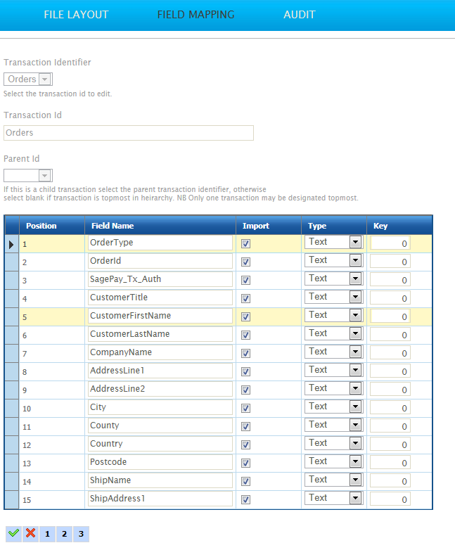 Field mapping tab | IMan User Guide | Realisable