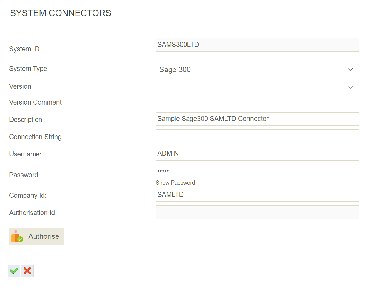 Sage300 Connector Setup | Sage300 Connector | Realisable
