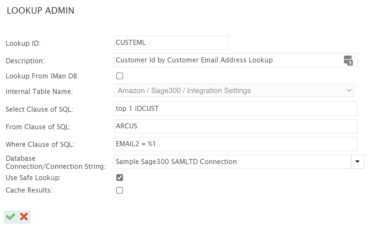Lookups setup | IMan User Guide | Realisable